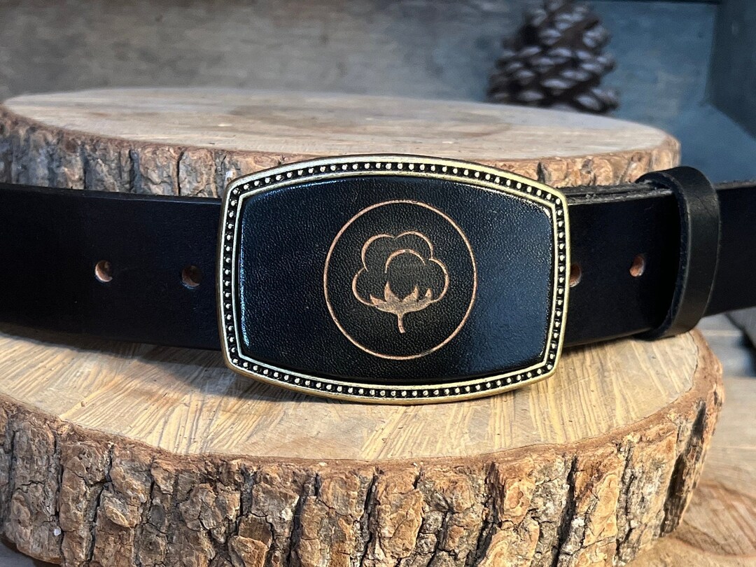 Cotton Farmers Belt Buckle: Personalized-leather- Hand-dyed USA Made - Etsy