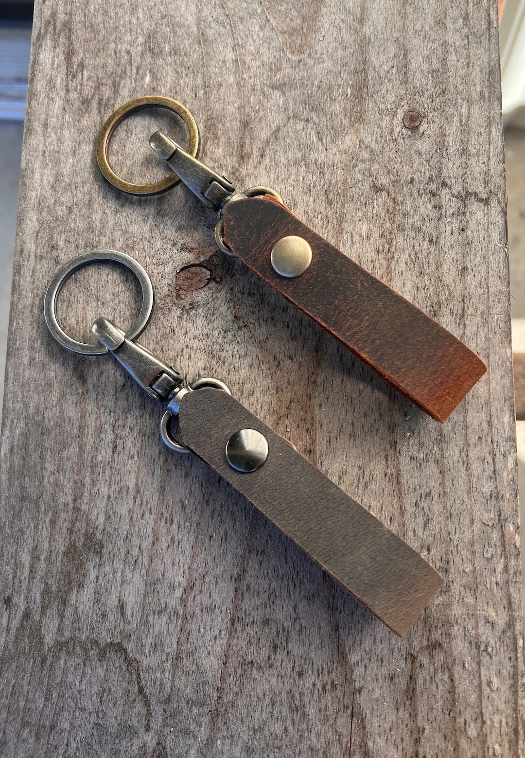 Handmade Leather Belt Loop Keychain: Personalized Water Buffalo Key ...