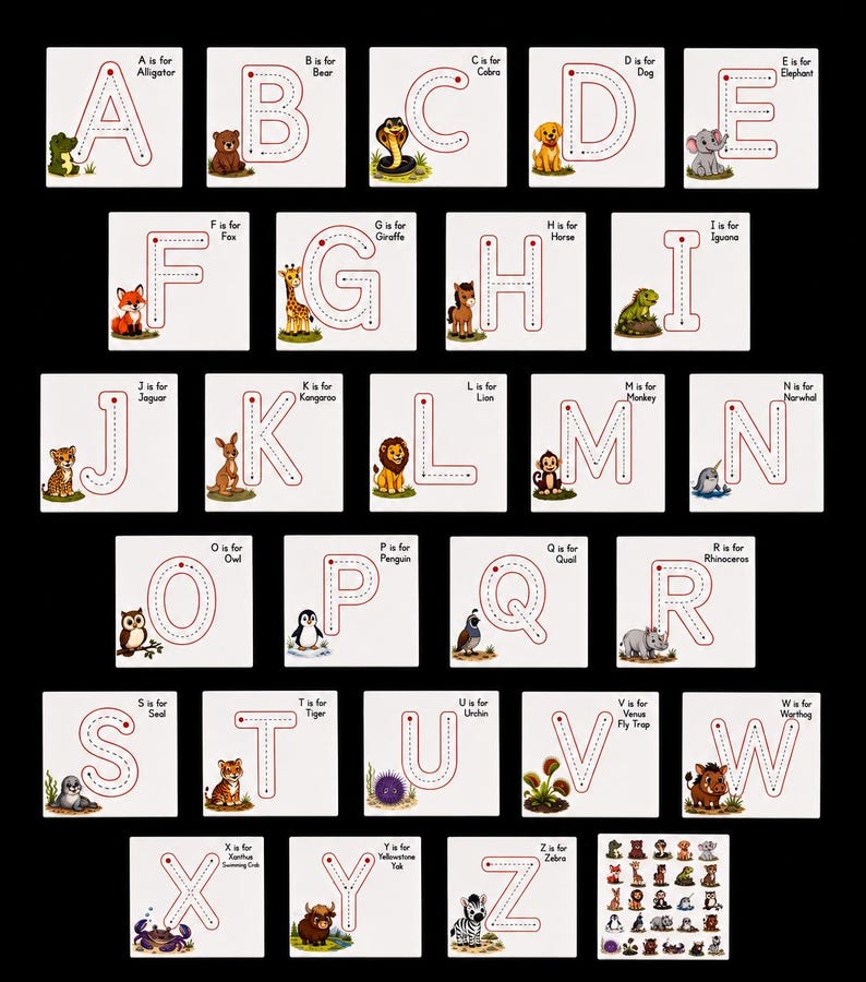 Trace and Learn Letter Magnets (2.5x2.5) - Etsy