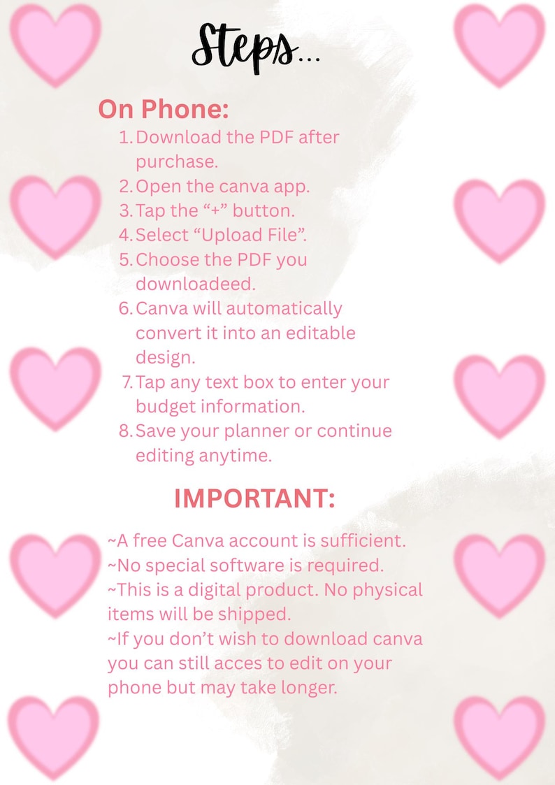 Pink Budget Planner: Digital Finance Tracker (PDF Download) - Etsy