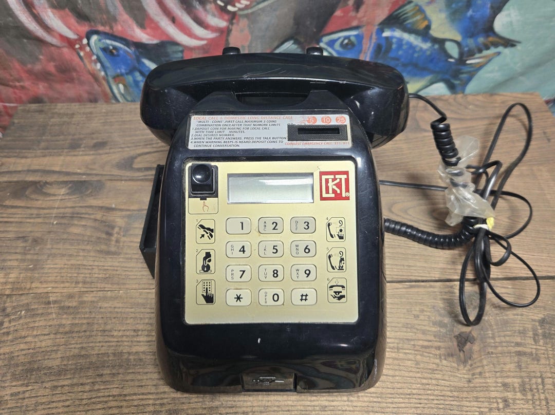 Antique Black Coin-operated Hotel Lobby Push Button Table Top Pay ...