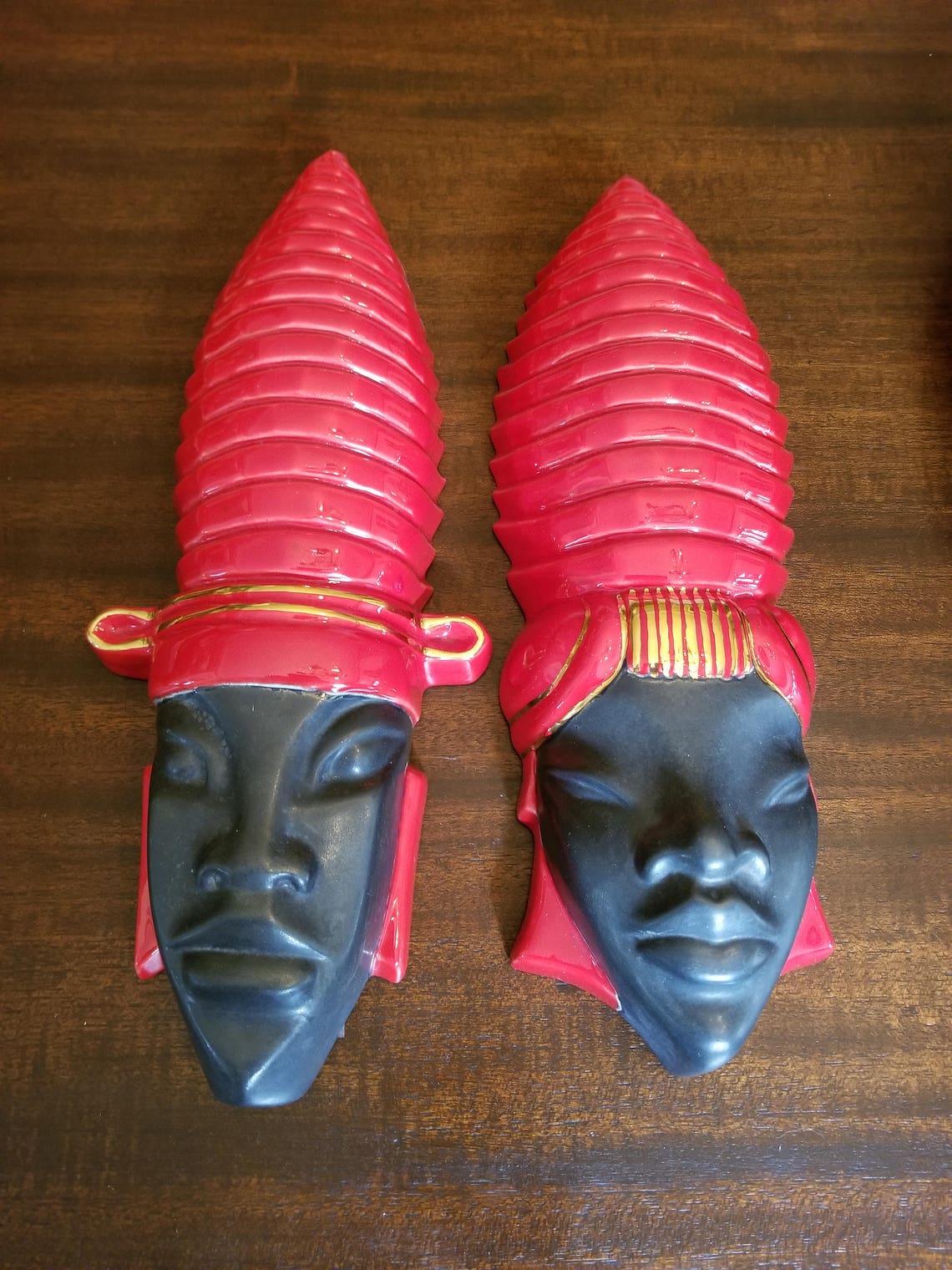 Fabulous Modern Circa 1950's Ceramic Wall Heads Black - Etsy