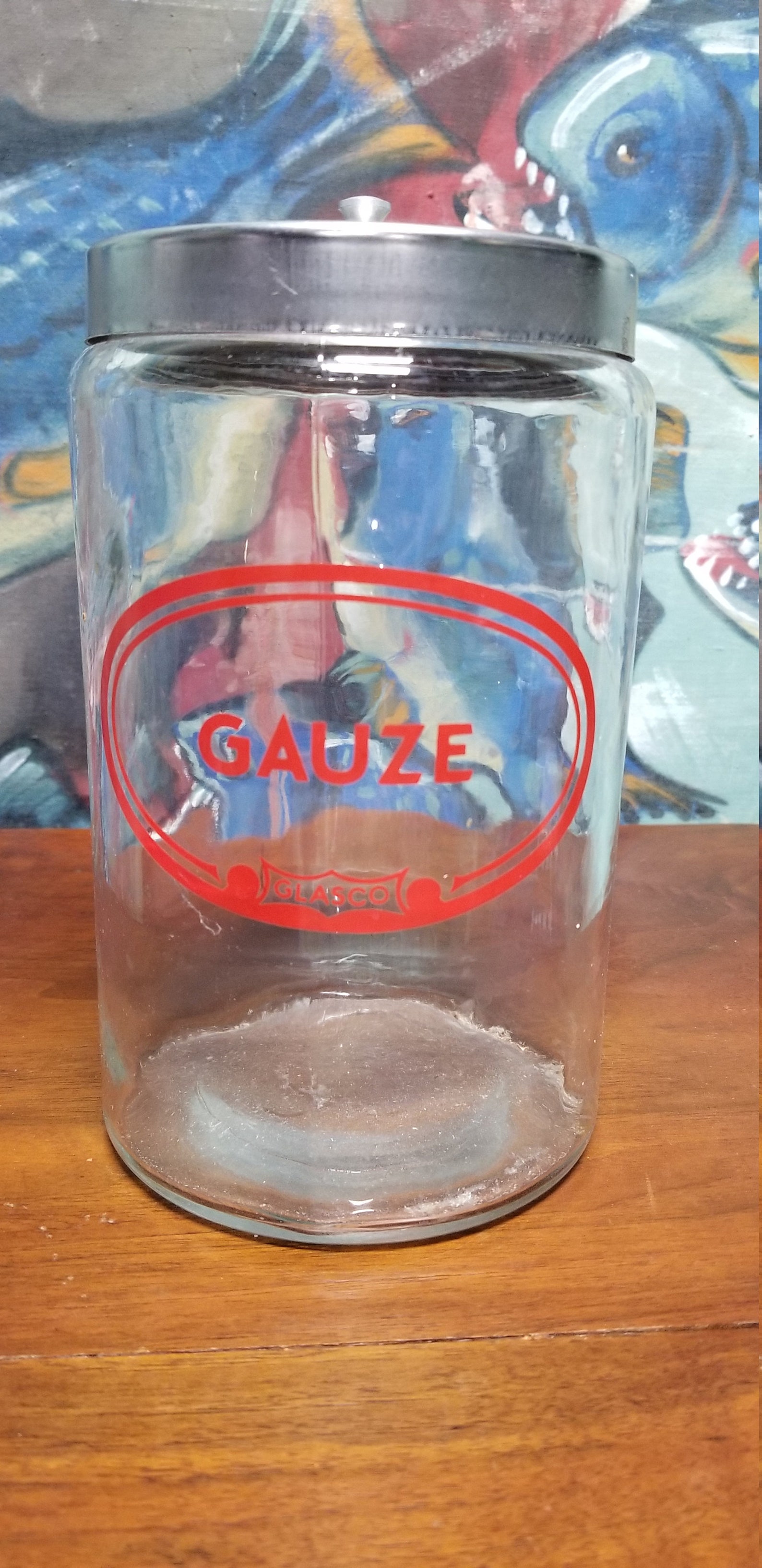 Vintage Medical Office Glasco Gauze Glass Sterilizer Jar With Stainless ...