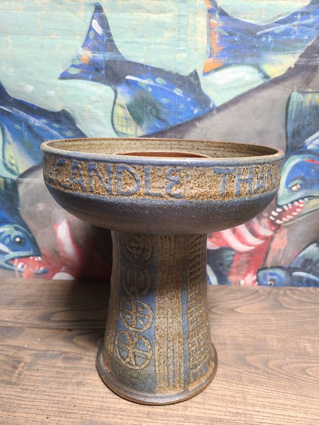 Rare Vintage Mid-century Modern Artist Handmade Pottery Candleholder ...