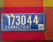 Vintage 1968 Mini Automobile Tin License Plate Ct Connecticut - Etsy