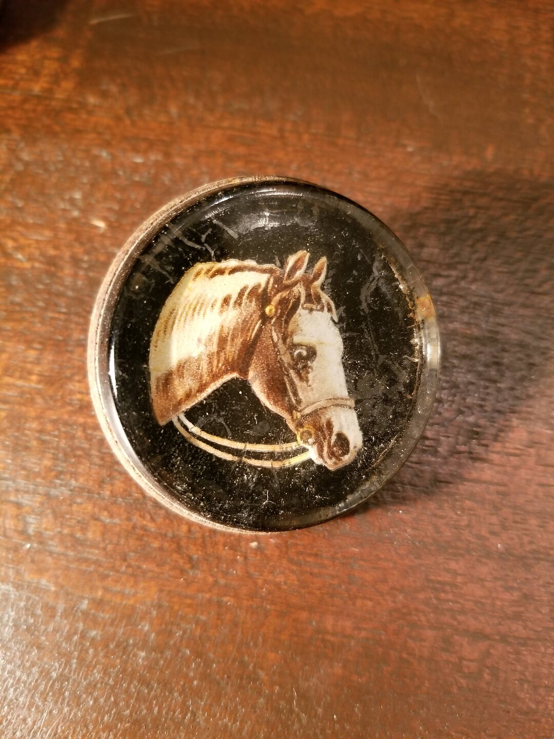 Vintage Single Paperweight Style Horse Bridle Rosette Horse Head ...
