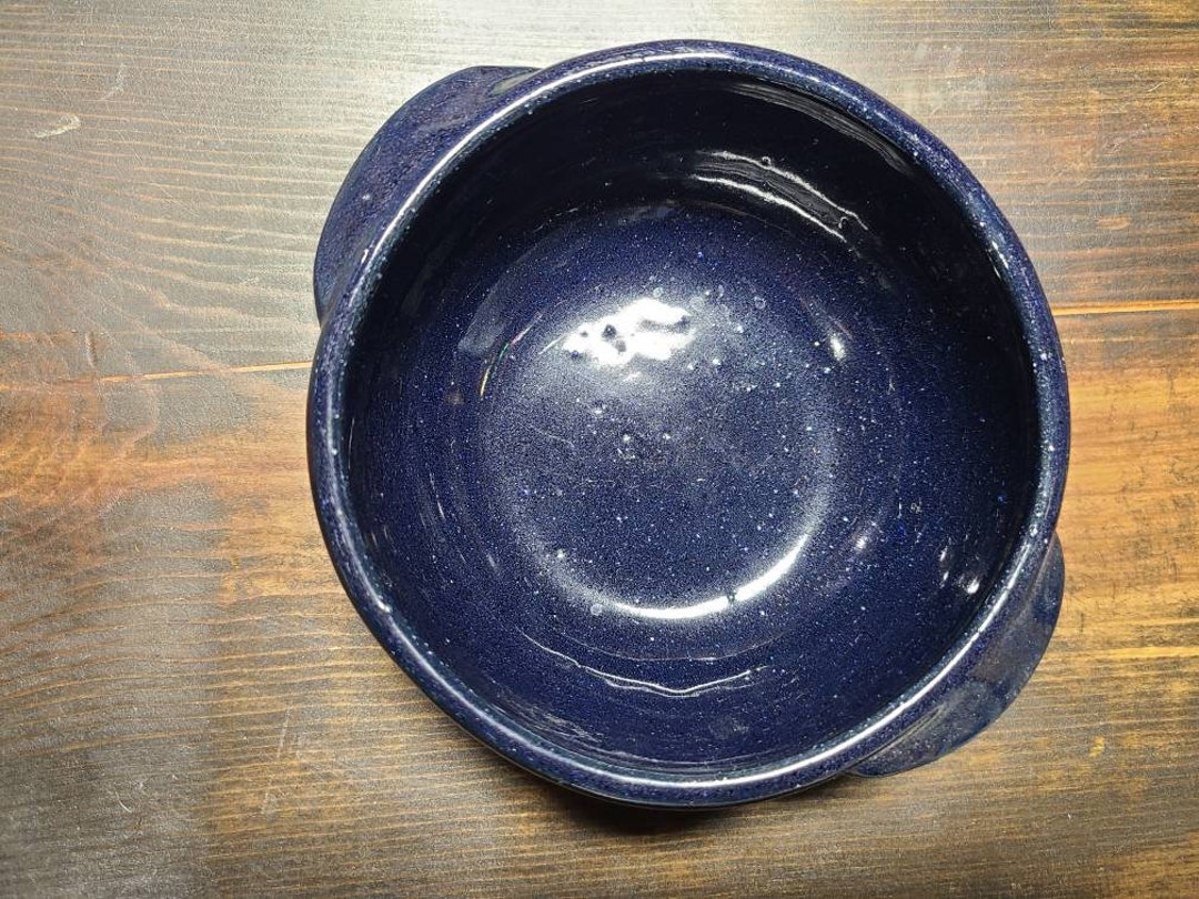 Vintage Deep Dark Blue Bybee Pottery Primitive Kentucky Pottery Handled ...