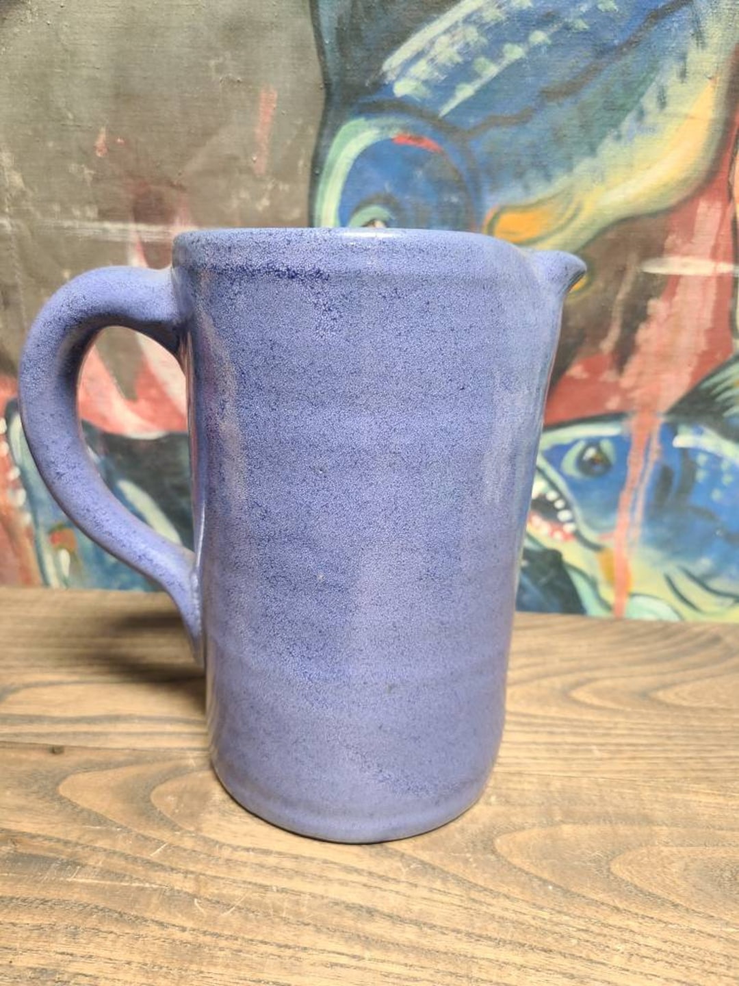 Vintage Beautiful Bybee Blue Primitive Kentucky Pottery Tall Iced Tea ...