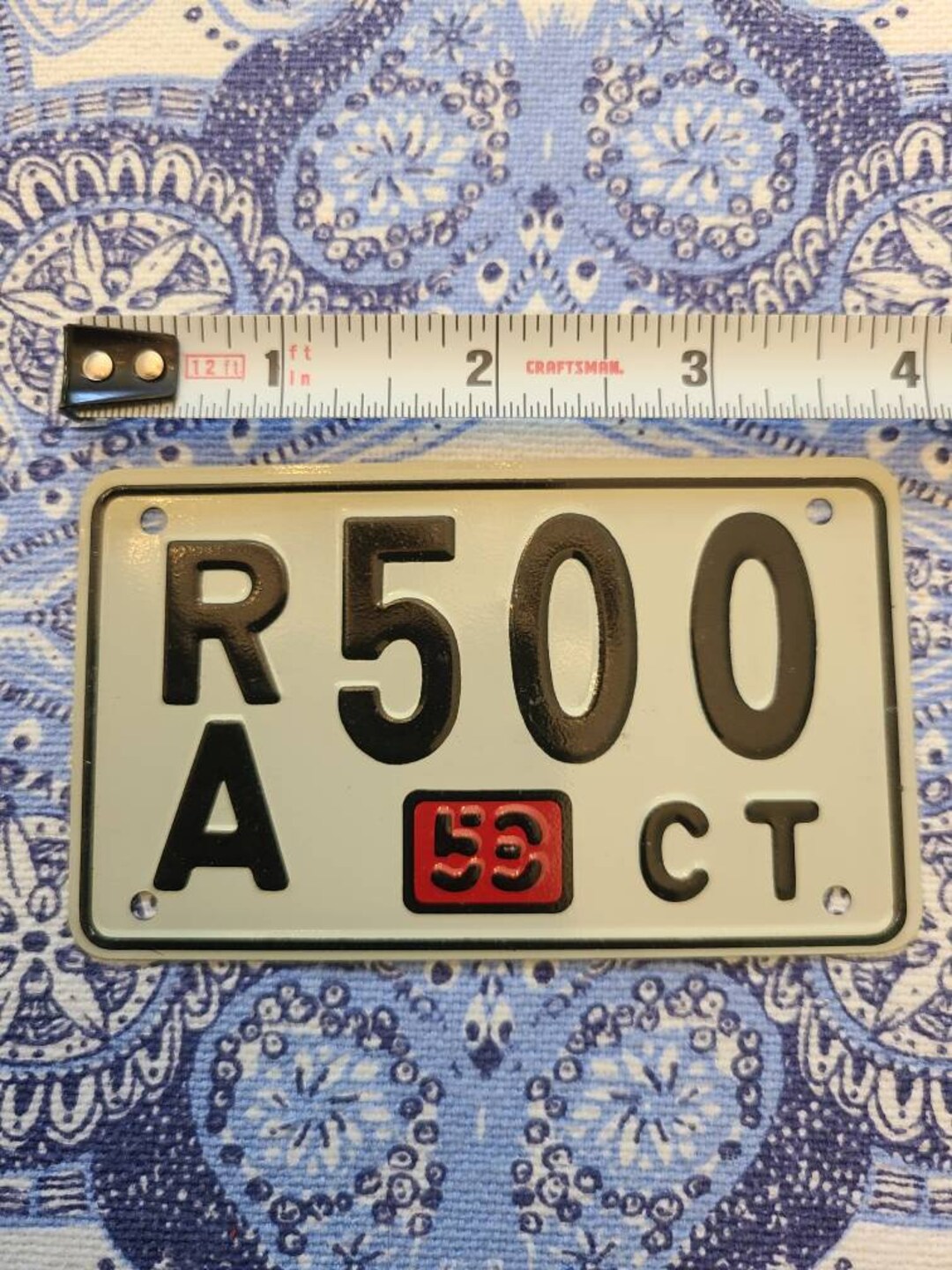 Vintage 1953 Mini Automobile Tin License Plate Ct Connecticut State ...