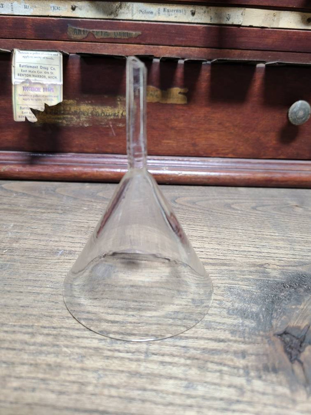 Antique Pharmacists RX Laboratory Apothecary Glass Liquid Funnel ...