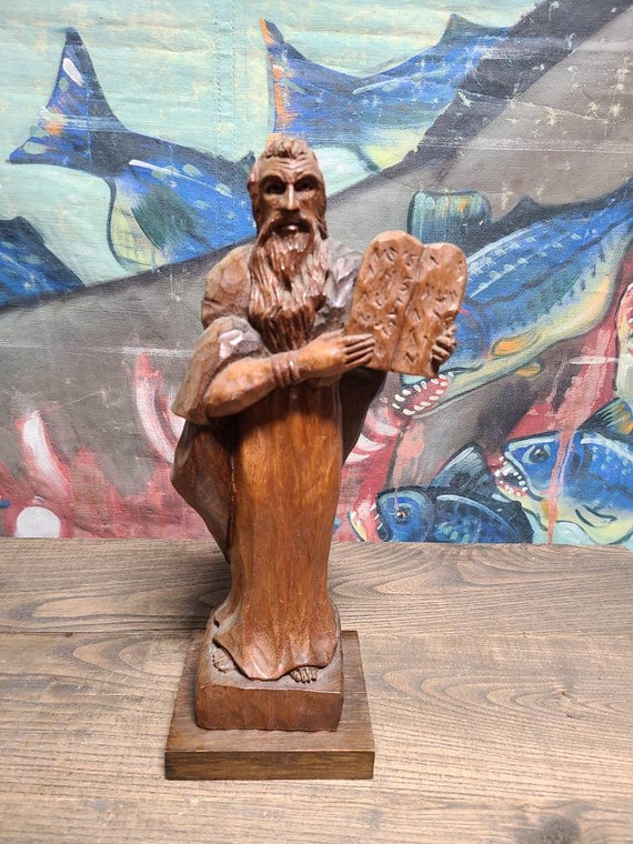 Vintage Rare Wooden Carved Sculpture Statue by J Pince of | Etsy