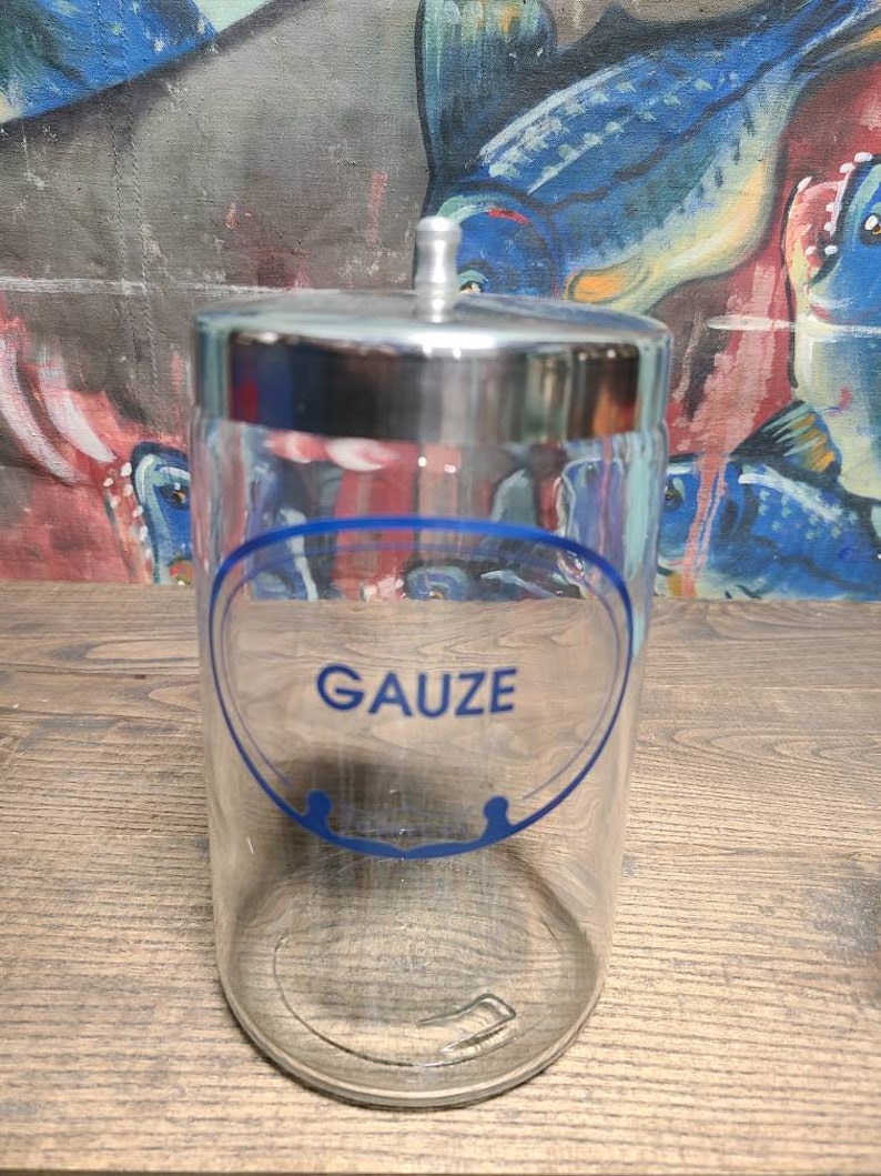 Vintage Medical Office Grafco Gauze Glass Sterilizer Jar With Stainless ...