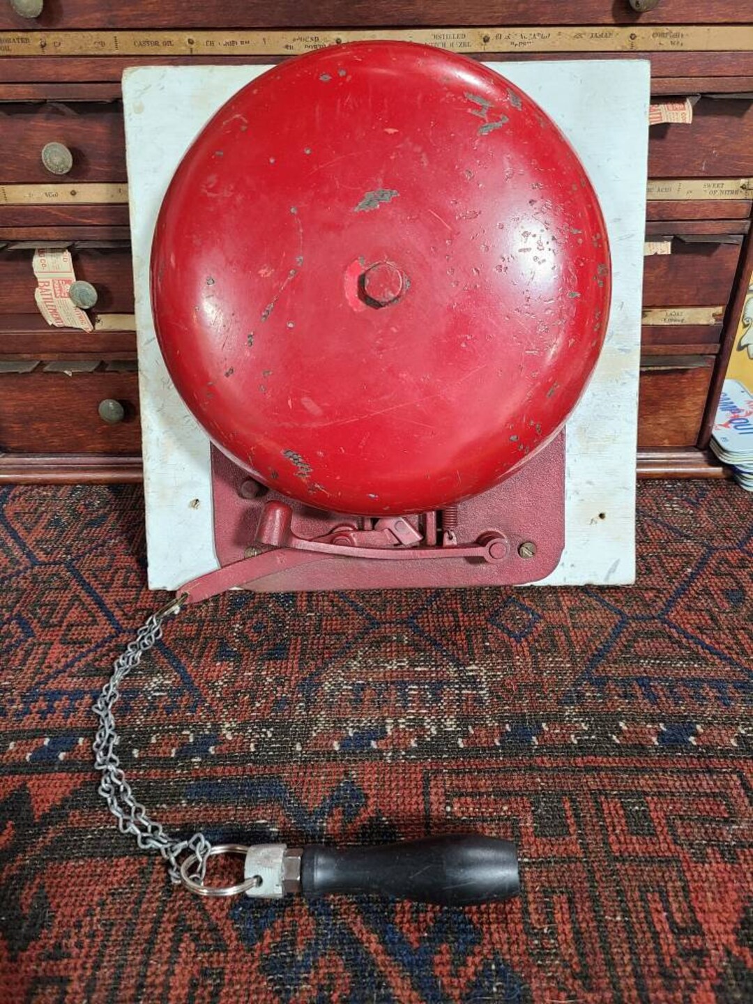 Fabulous Antique Brass Wall Hanging Heavy Metal 2 Story Fire House ...