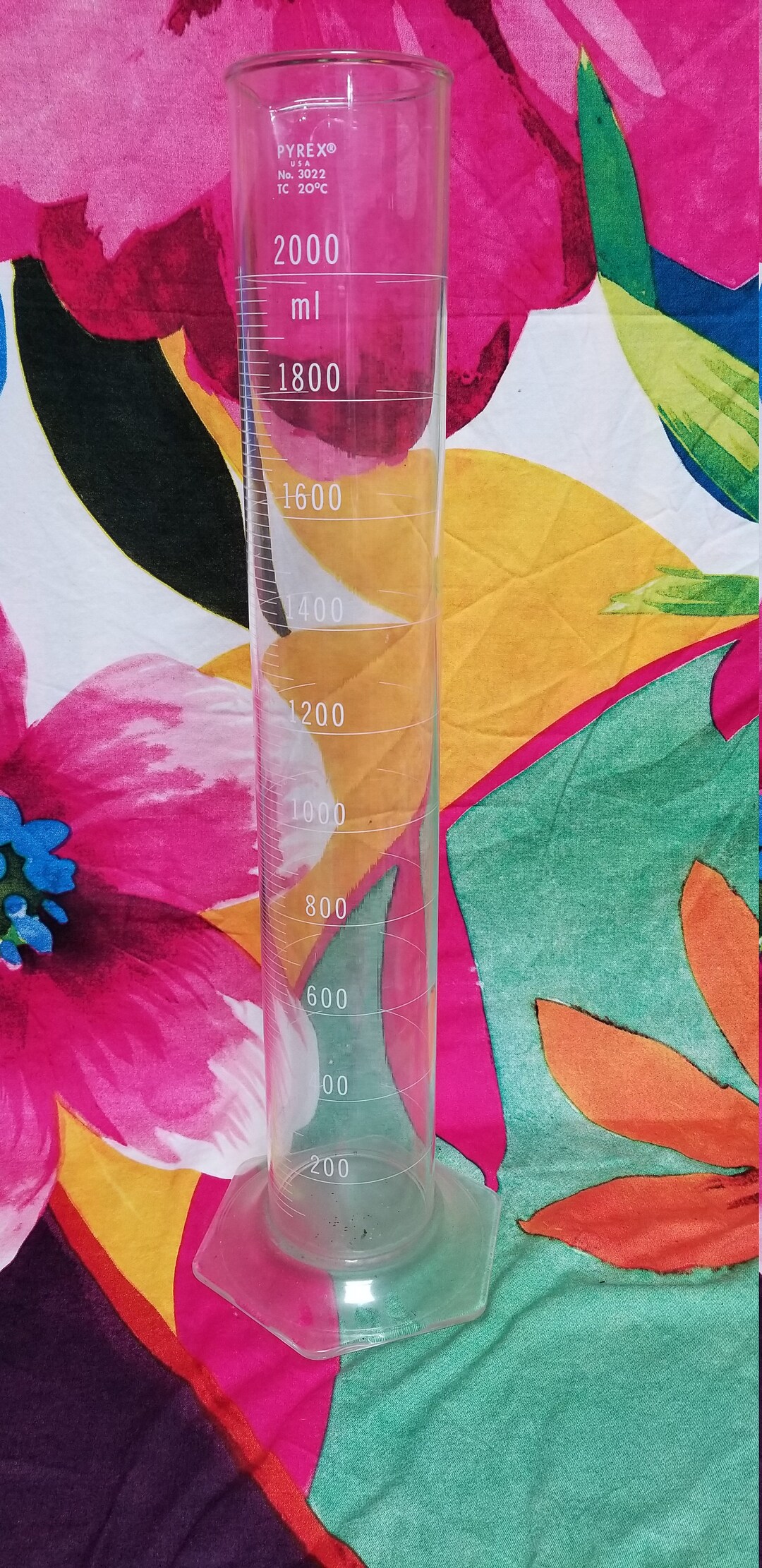 Original Vintage Glass Scientific Lab Pyrex 2000 Ml 20c Beaker Flask 20 ...