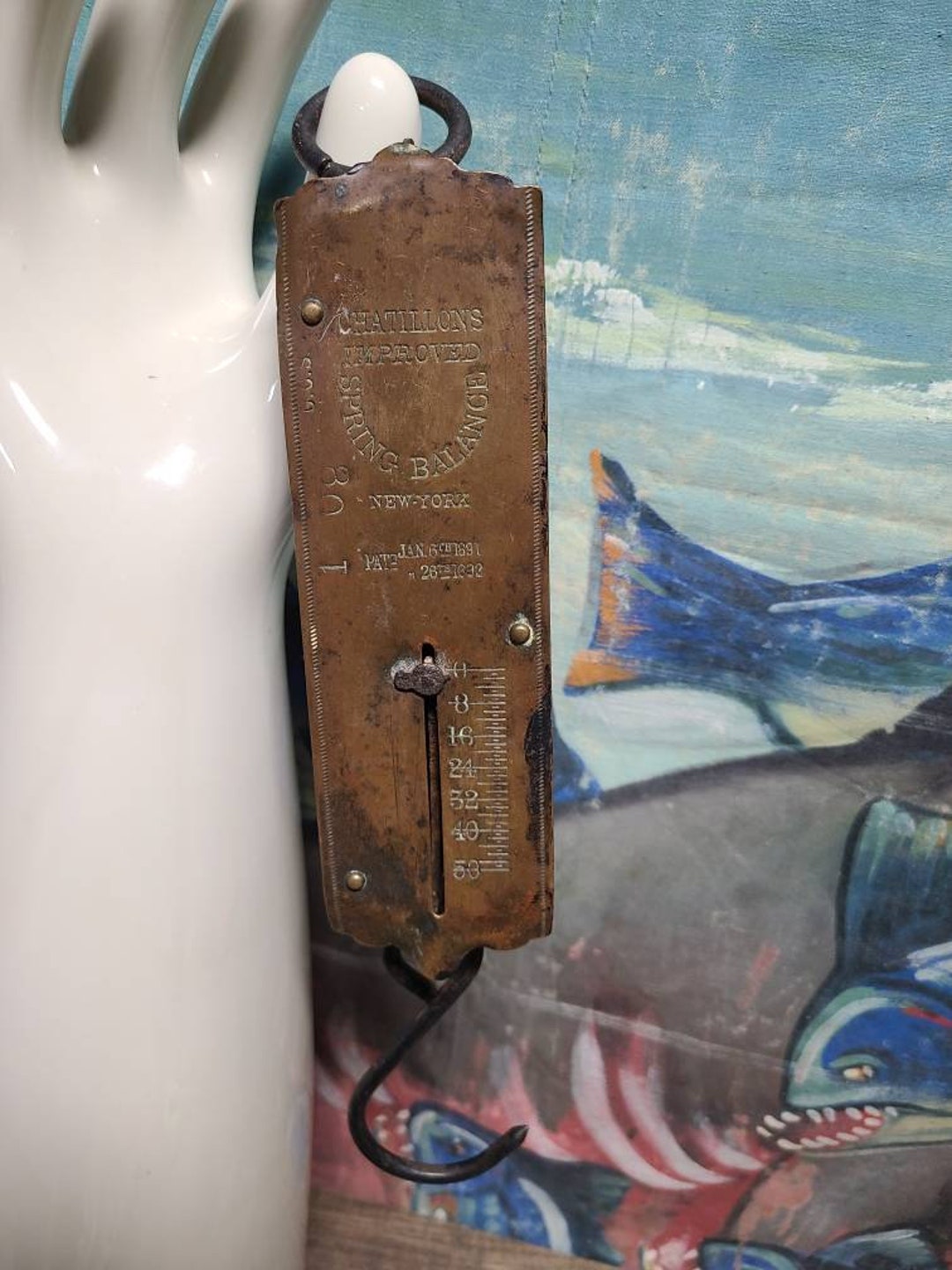 Vintage Brass Chatillons Improved Spring Balance Scale Jan 6th 1891 ...