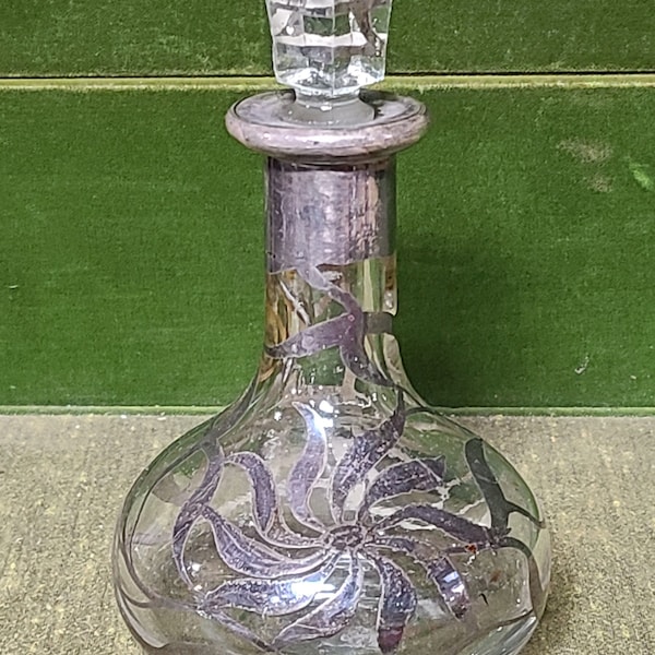 Sterling Silver Overlay on Glass - Etsy