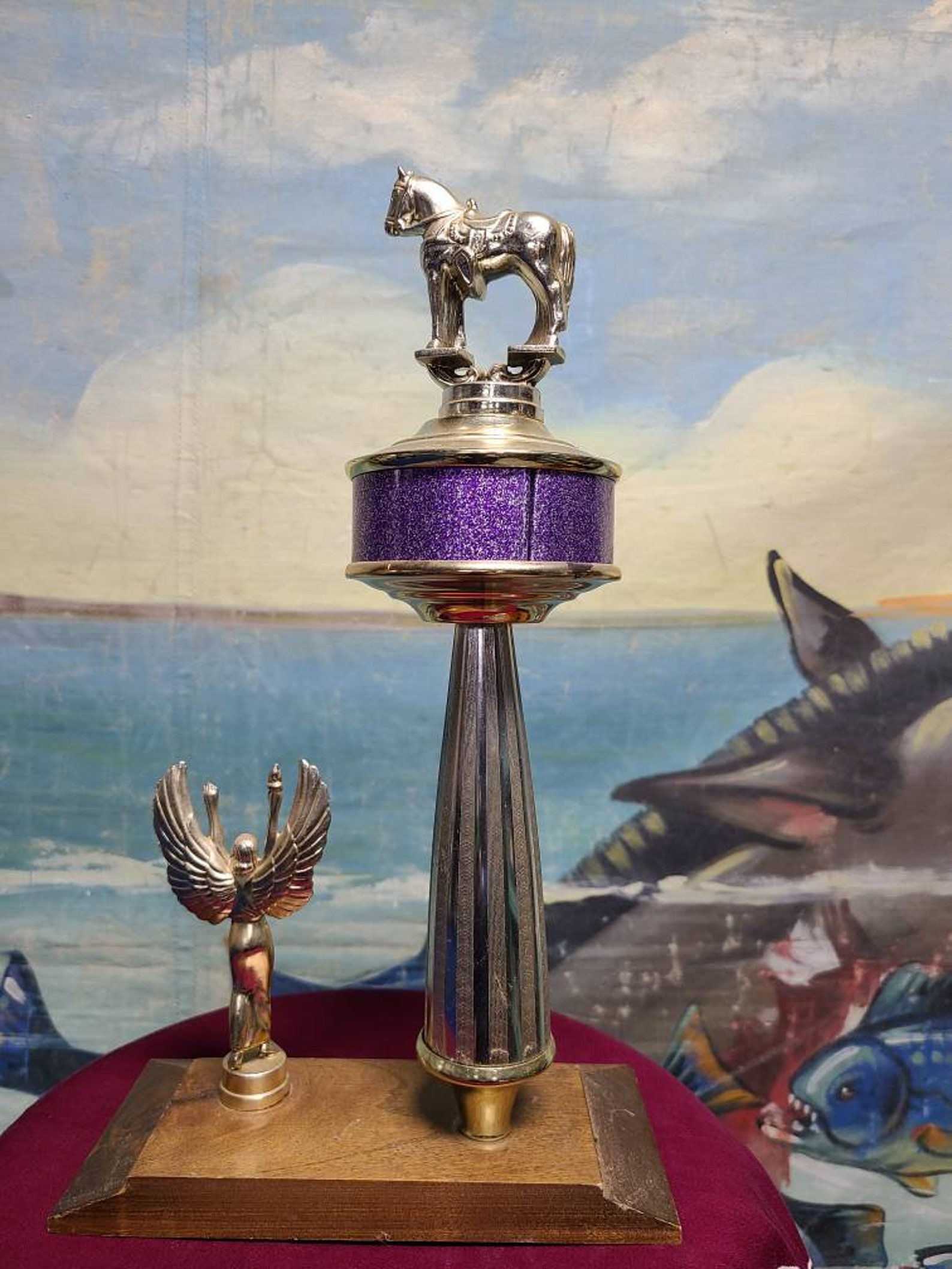 Vintage 1960's Tall Winner Trophy Metallic Trophies - Etsy
