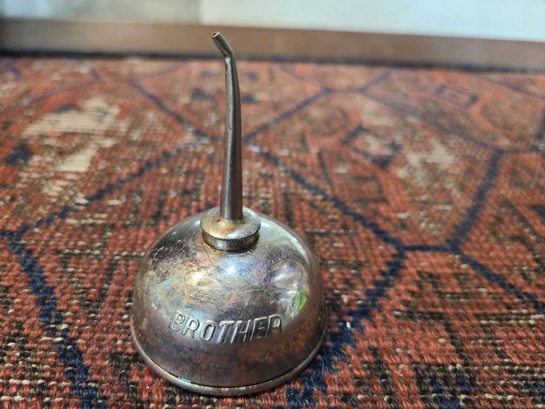 Antique Early Circa 1950's Brother Sewing Machine Oil Can Thumb Press ...