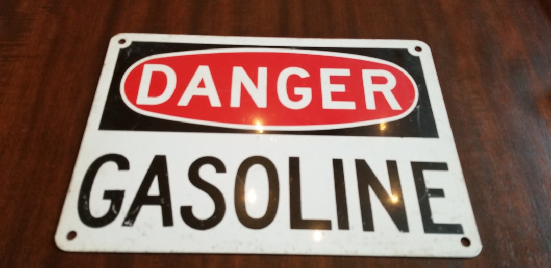 Vintage Danger Gasoline Industrial Coated Metal Sign Plaque Ready to ...