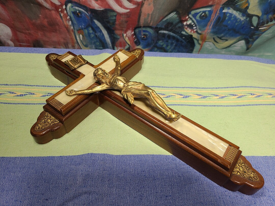 Antique Large Divinity Catholic Sick Call Last Rites Box Crucifix INRI ...