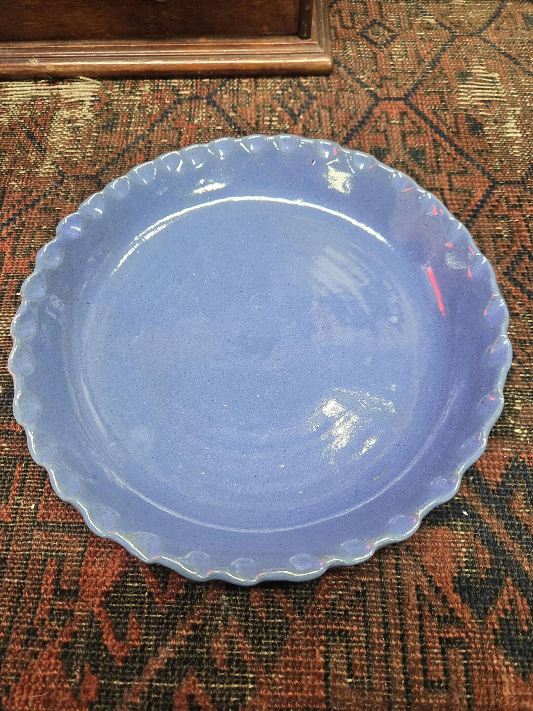Gorgeous Teal Blue Scalloped Edge Bybee Kentucky Pottery Pie Dish ...