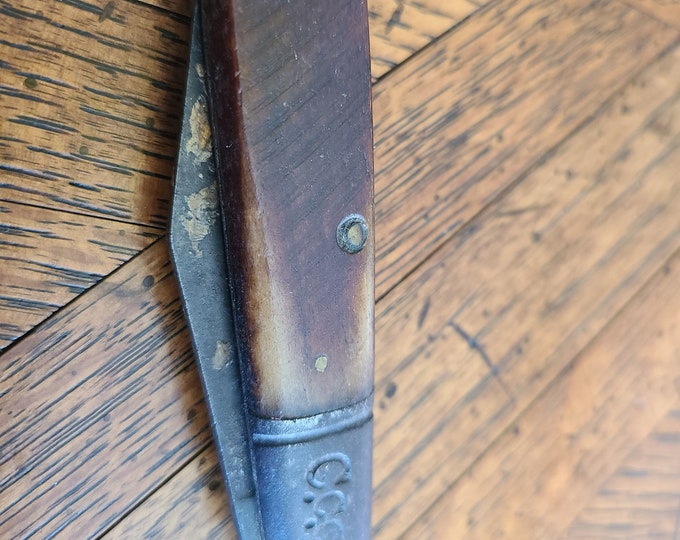 Antique CCC Pocket Knife Cattaraugus Cutlery Saw Cut Bone Handle Iron ...