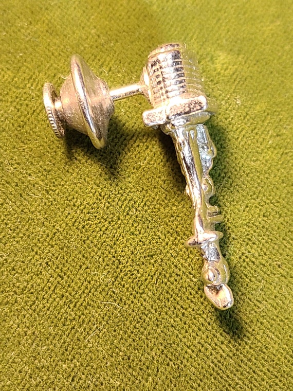 Antique Outboard Boat Motor Tie Tack or Lapel Pin - Gem