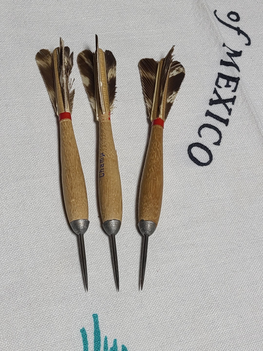 3 Vintage Official 3 No. 1 Wooden 3 Champ Tournament Steel Tip Darts ...