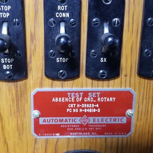 Vintage Antique Automatic Electric Test Set Northlake Illinois Rotary ...