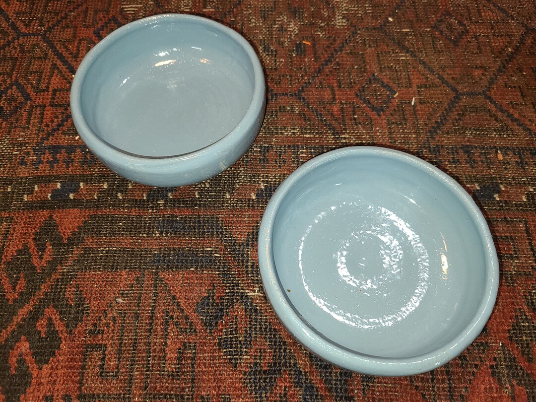 2 Vintage Stunning Baby Blue Bybee Pottery Primitive Kentucky Clay ...