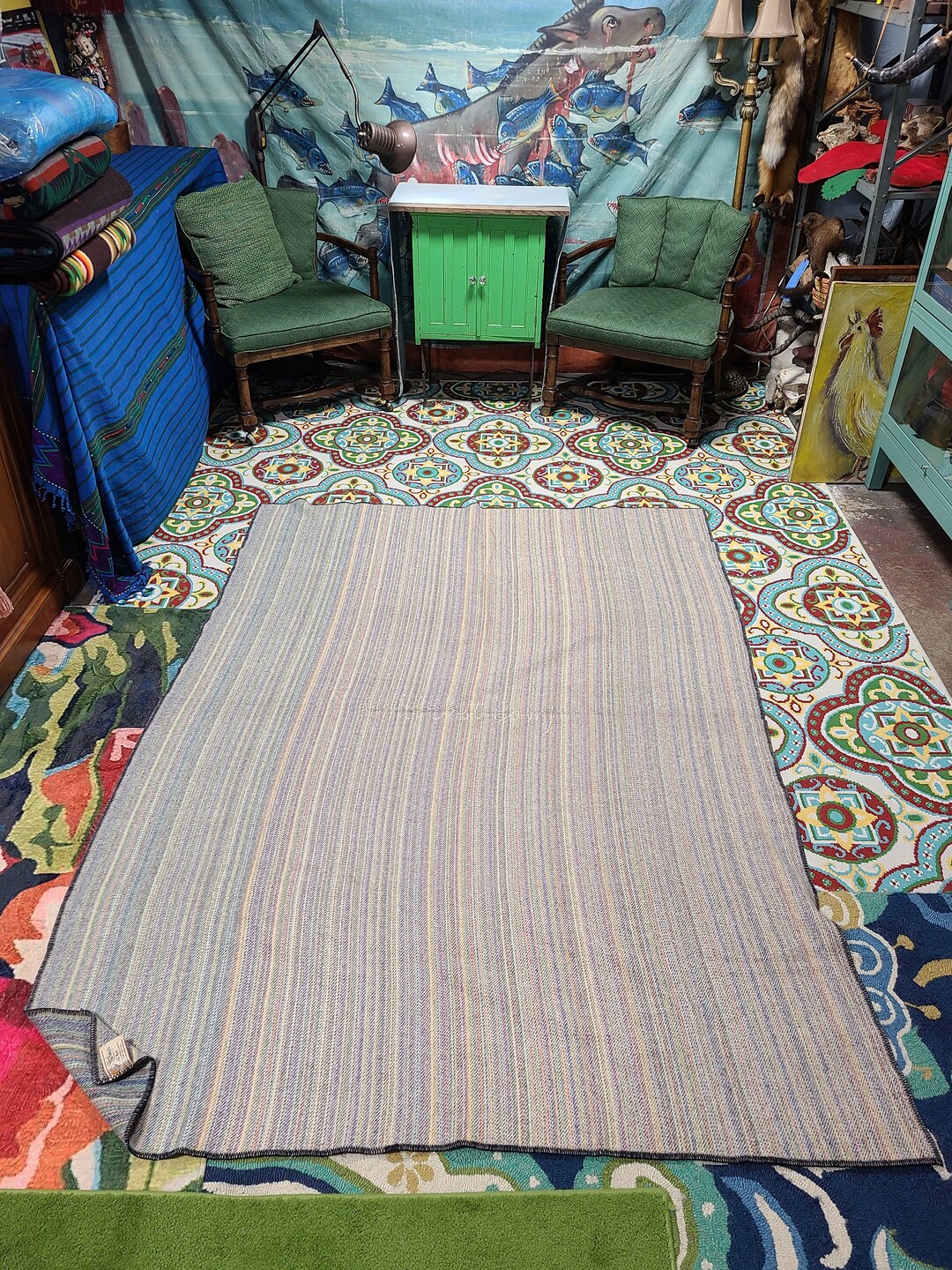 Vintage Original Limberlost Camp Colorful Wool Striped Blanket by ...