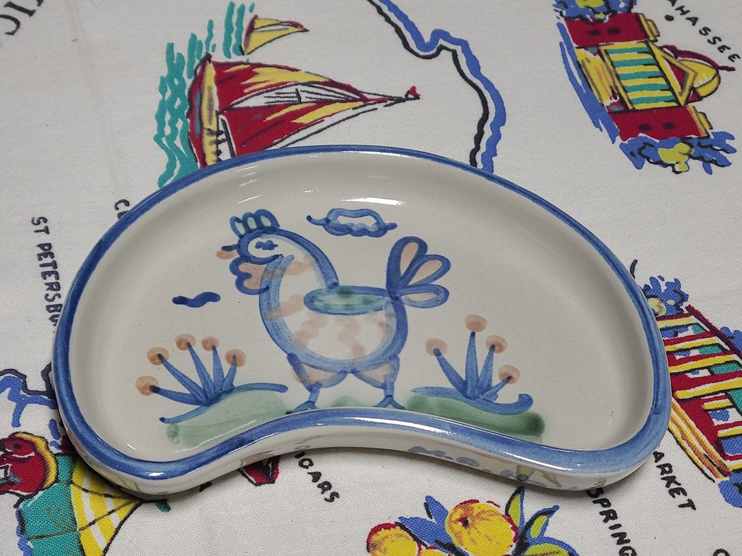 Vintage Handmade Folk Art Pottery M A Hadley Pottery Crescent Kidney ...