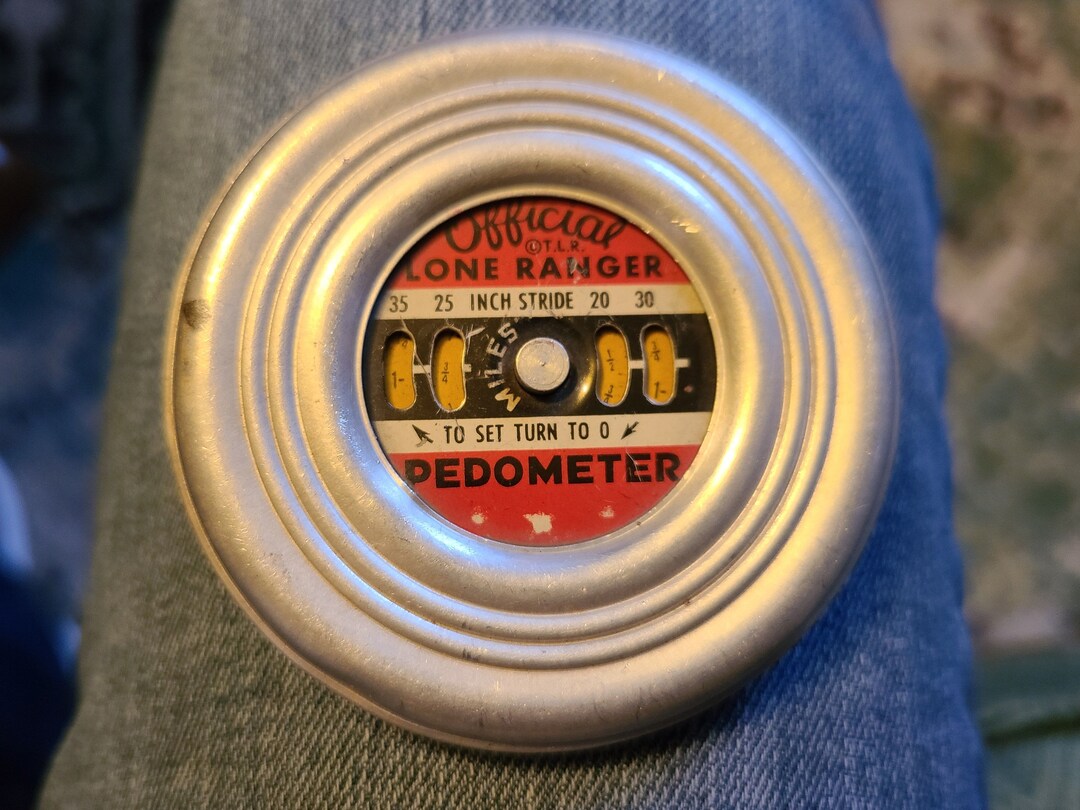 Vintage 1948 Lone Ranger Cowboy Radio Show Tin Pedometer General Mills ...