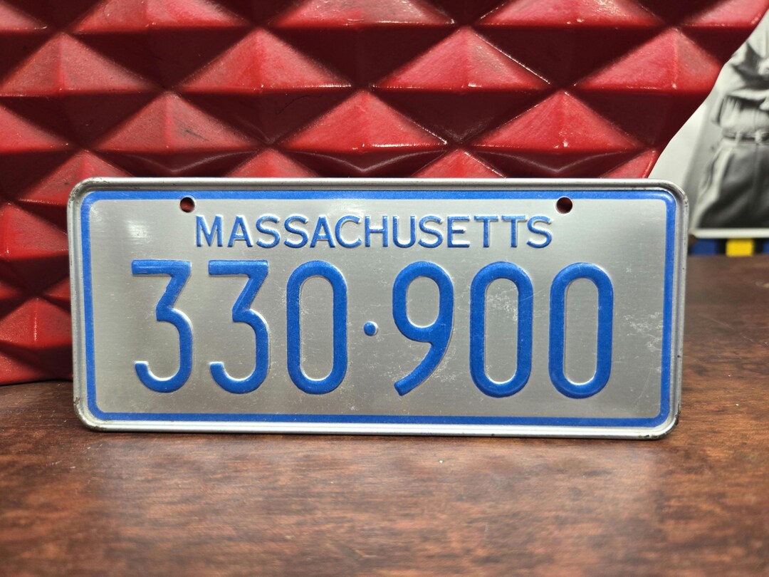 Vintage Mini Automobile Tin License Plate Mass Massachusetts MA Boston ...