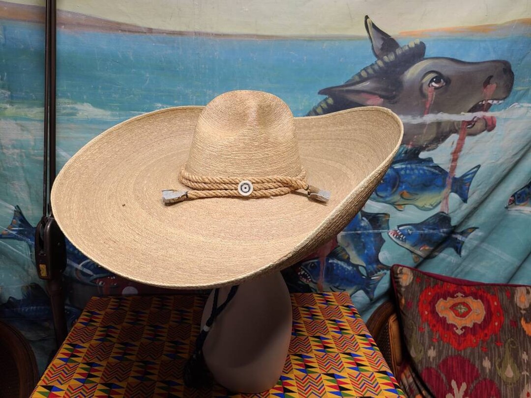 Vintage High Crown Mexican Fidepal Straw Sombrero Hat Tourists Souvenir ...