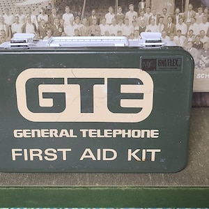Cool Circa 1950's General Telephone GTE Advertising First Aid Kit Box ...