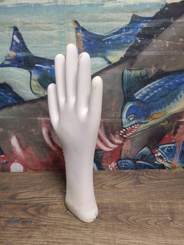 Vintage Industrial Style Factory Porcelain White Glove Hand Mold ...