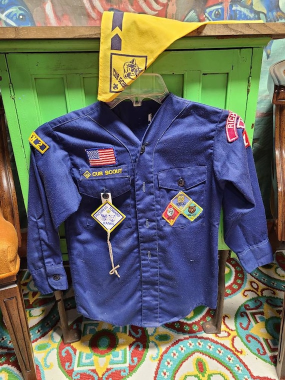 Vintage United States Cub Scouts Shirt and Scarf Blue… - Gem
