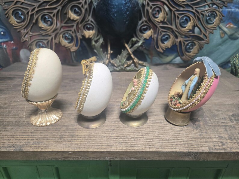 1960's Darling Set of Four Handcrafted Egg Religious Shrines Authentic ...