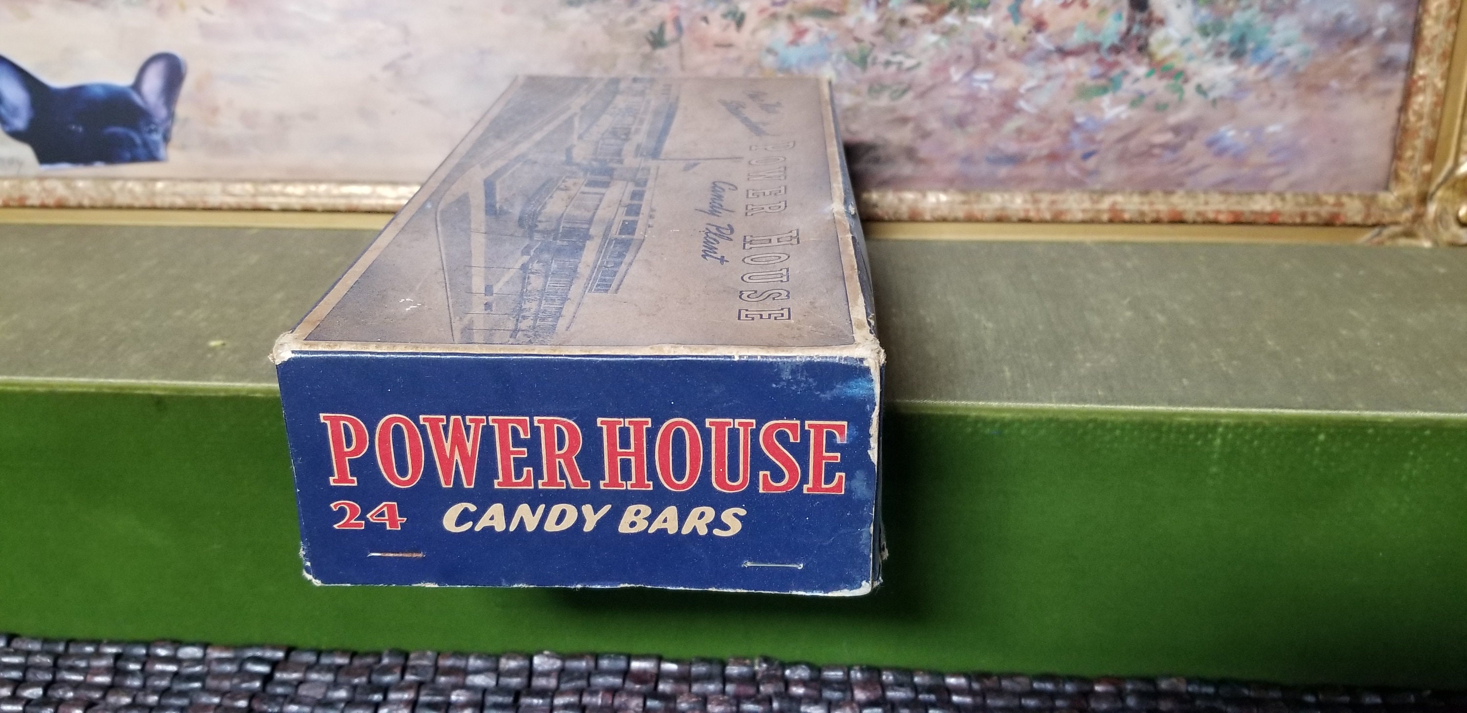 Vintage Power House Candy Bar Plant Advertising Cardboard Box Original ...