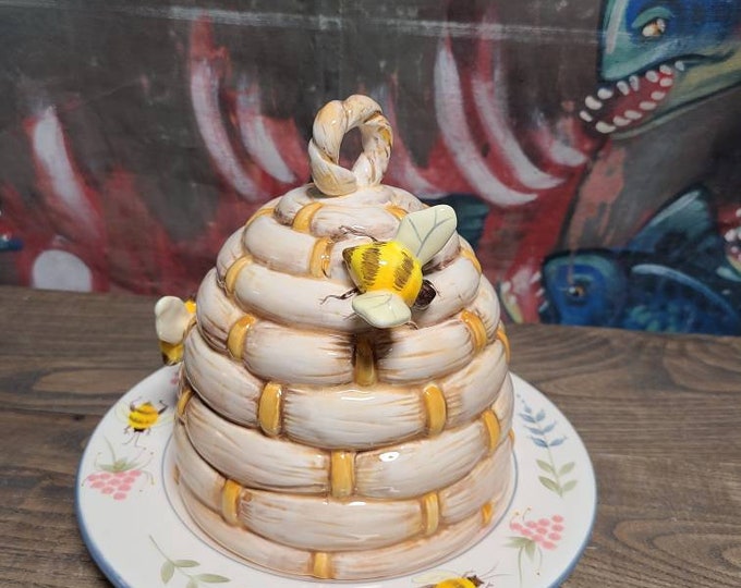Vintage New Old Stock Bee Hive Covered Bumblebee Dish Unused NOS - Etsy