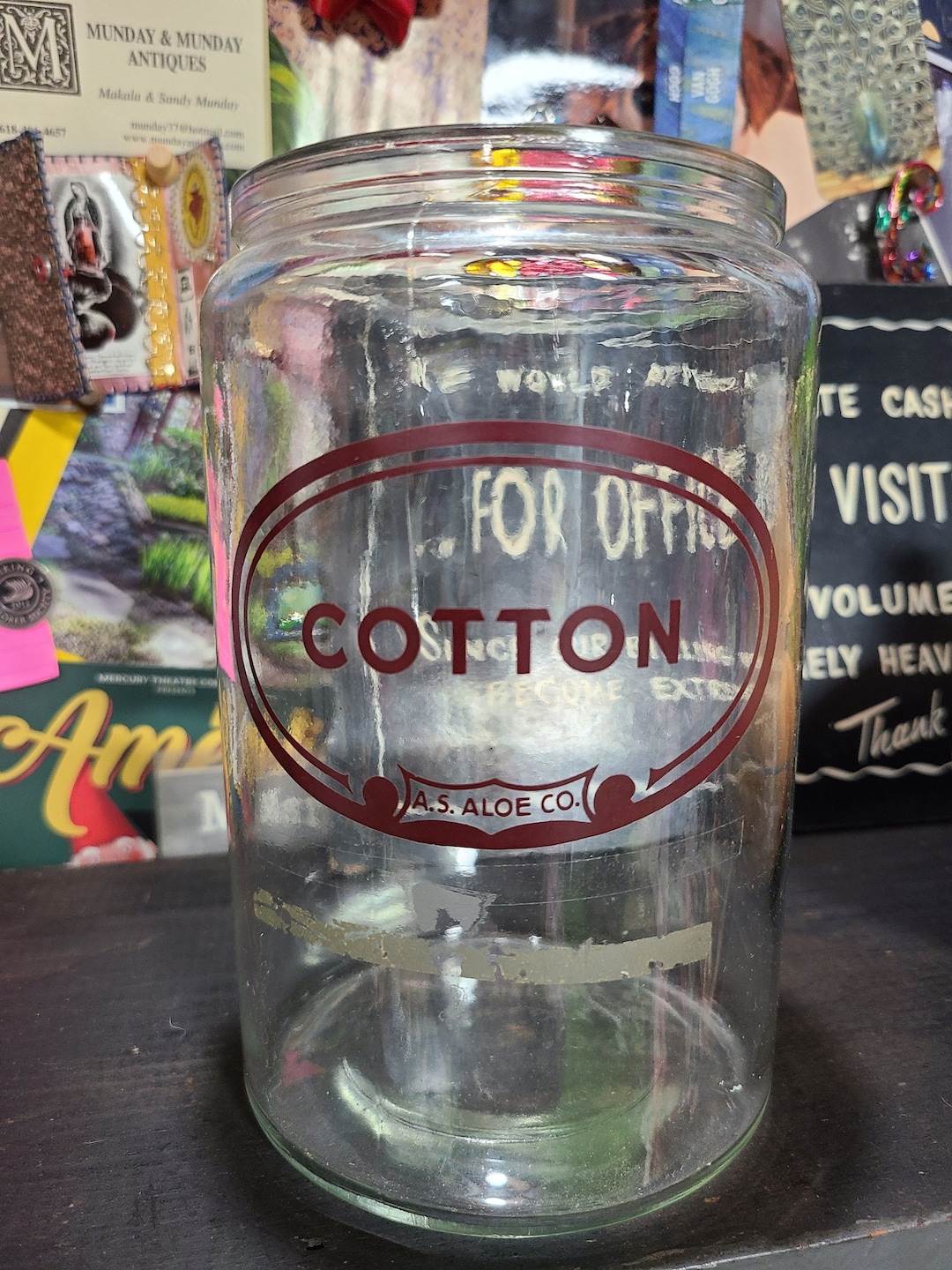 Vintage Medical Office Asaloe Cotton Ball Glass Sterilizer Jar With NO ...
