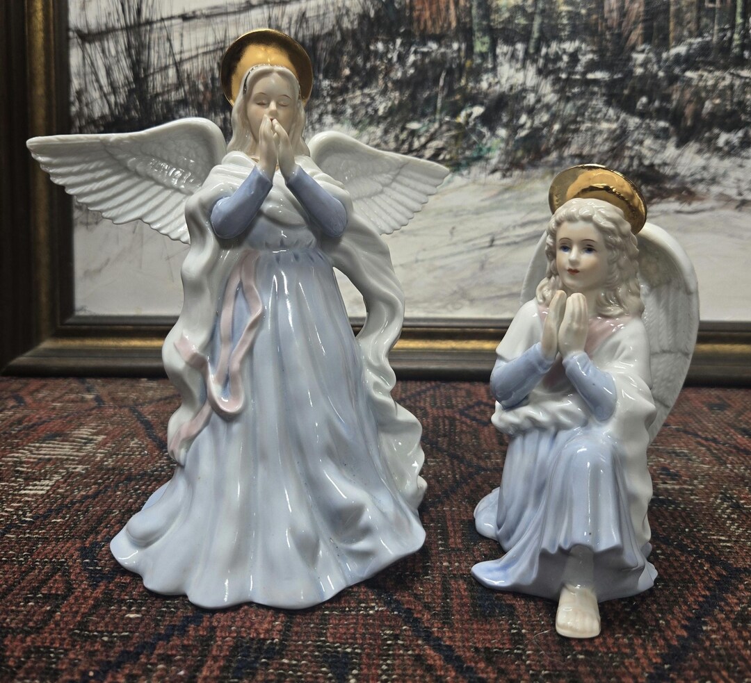 1990 Enesco Two Piece Porcelain Set of Angels by Paul Connally in ...