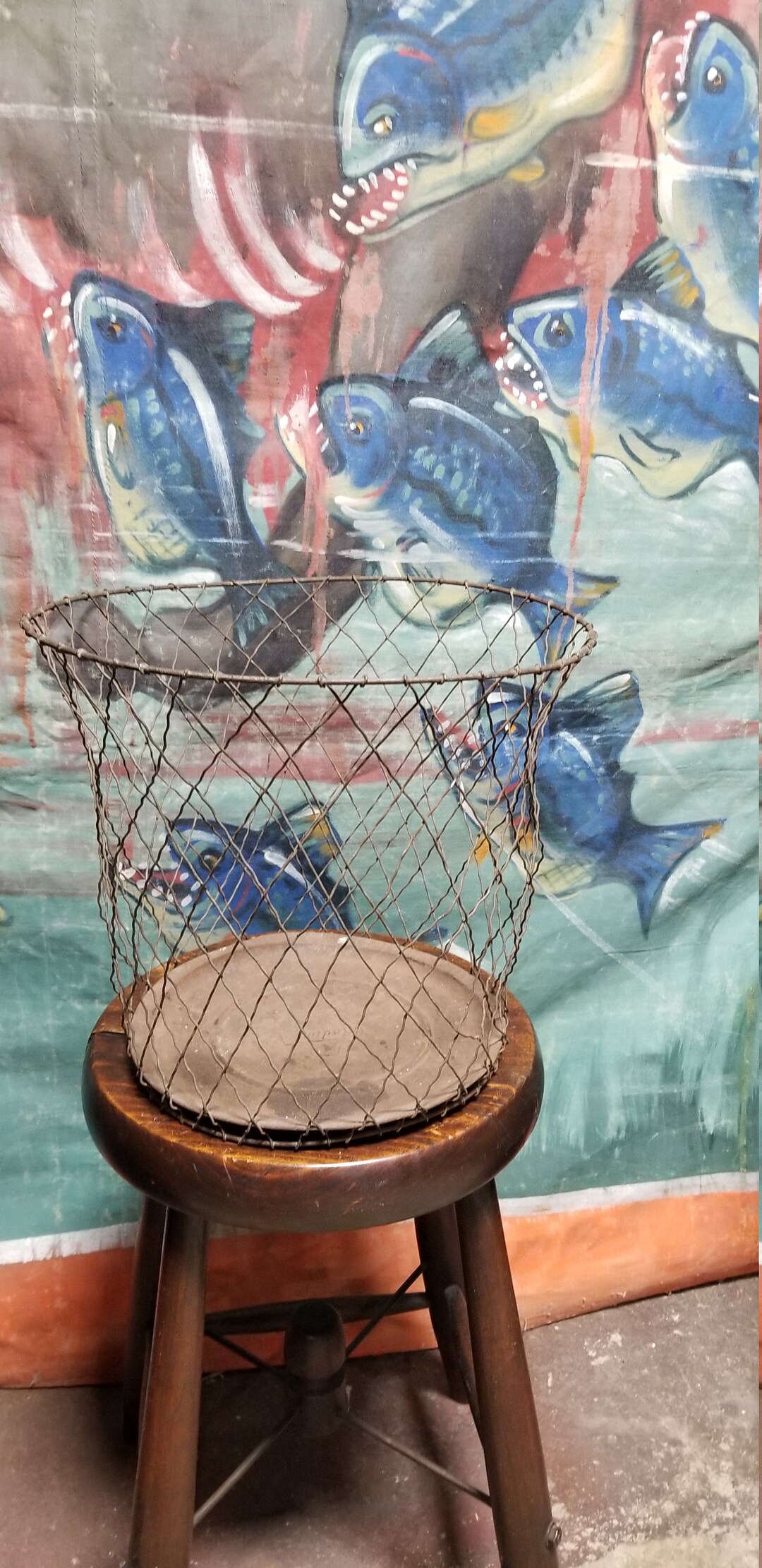 Vintage Antique Androck Industrial Mesh Expanded Metal Wire Waste ...