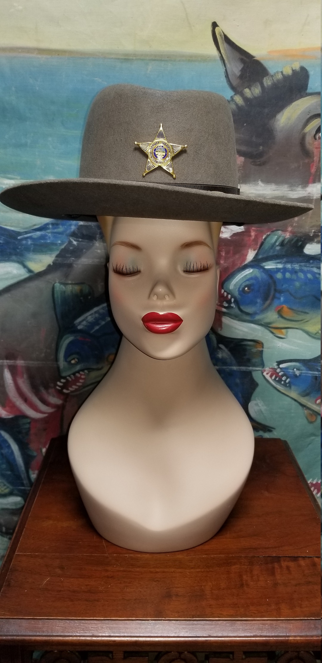 Vintage Grey Felt Stratton State Trooper Sheriff's Deputy Montgomery ...