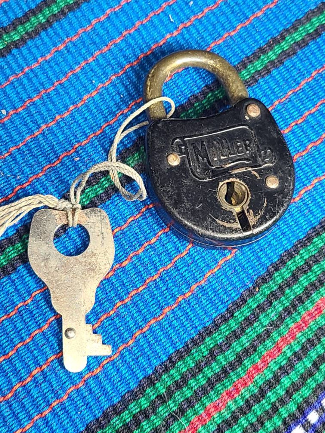Antique Miller Padlock With Key Made in the USA Works Great - Etsy