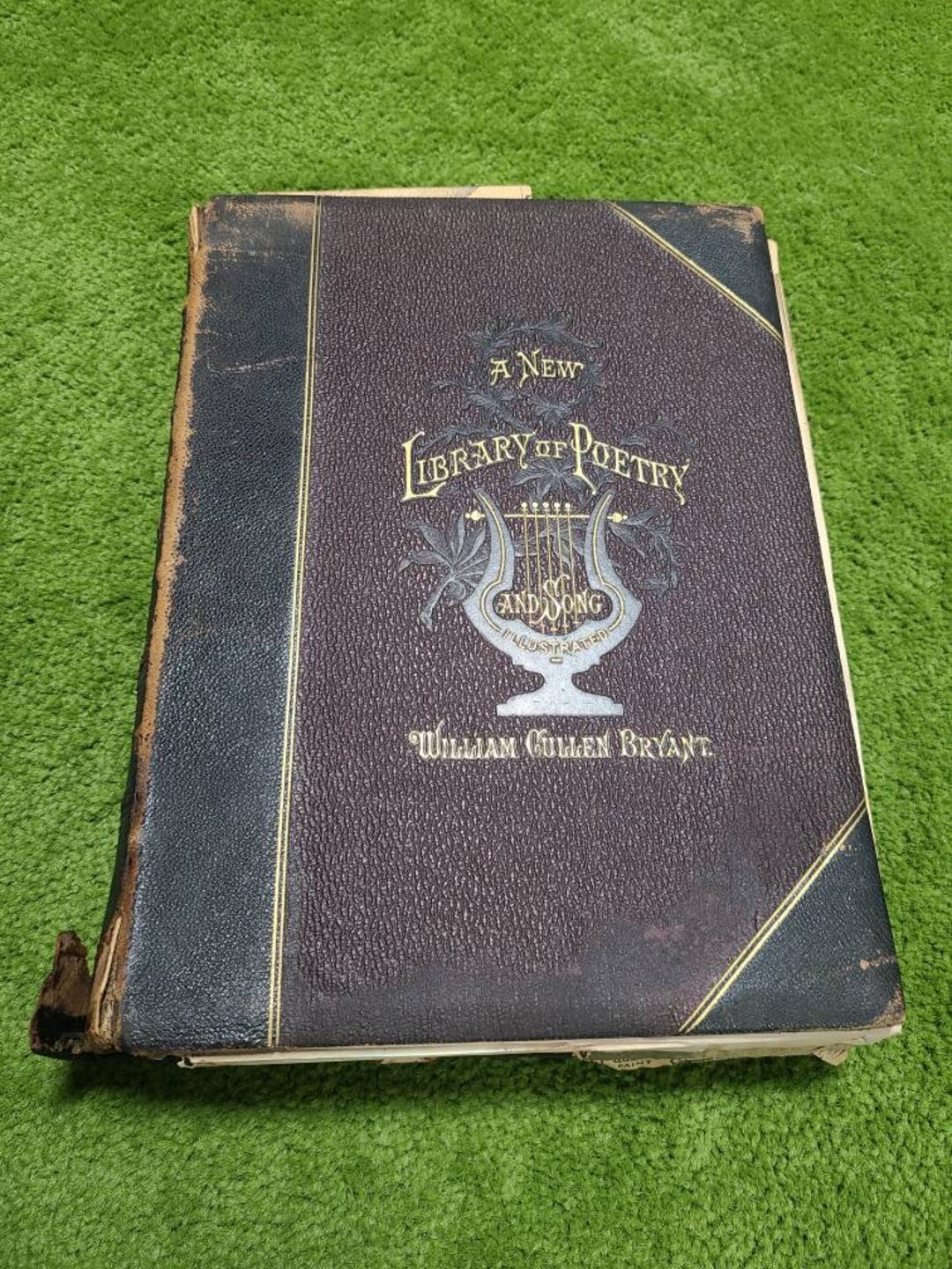 Antiquarian Hard Cover 1877 Book A New Library of Poetry and Song Vol ...