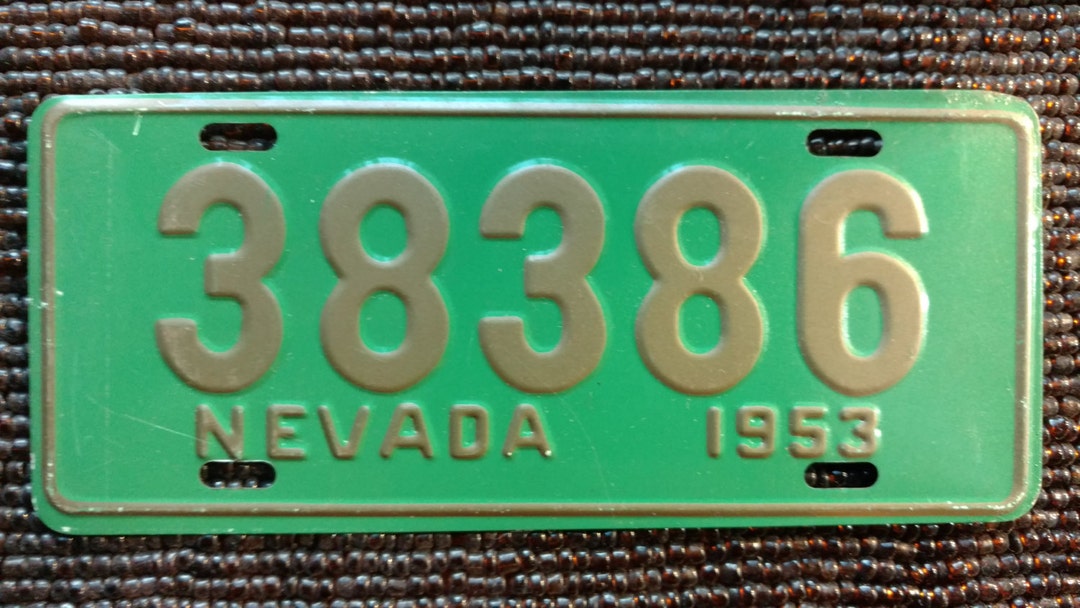 Vintage 1953 Mini Automobile Tin License Plate Nevada State Souvenir - Etsy