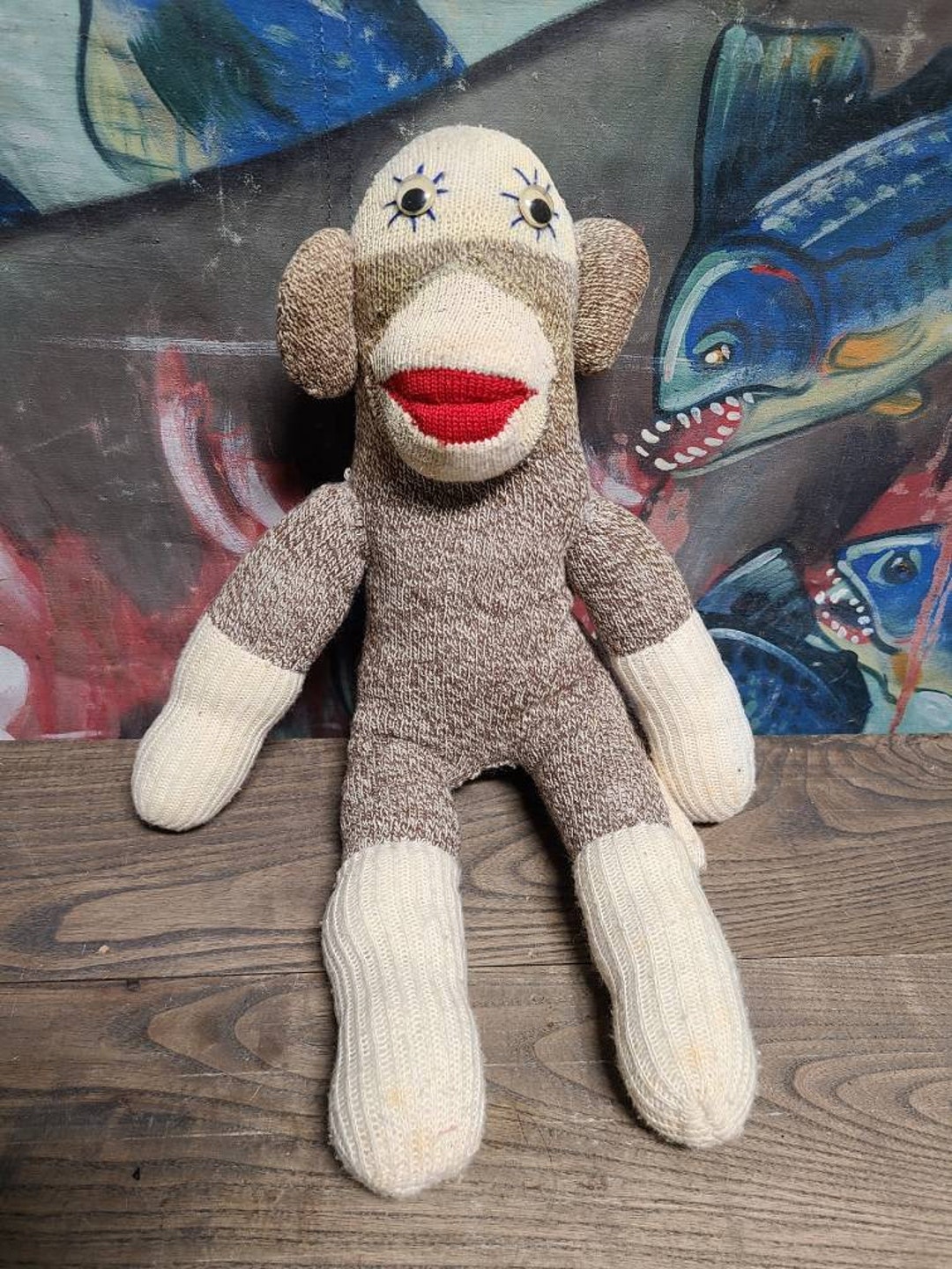Cute 1950's Sock Monkey Stuffed Animal Handmade Toy - Etsy