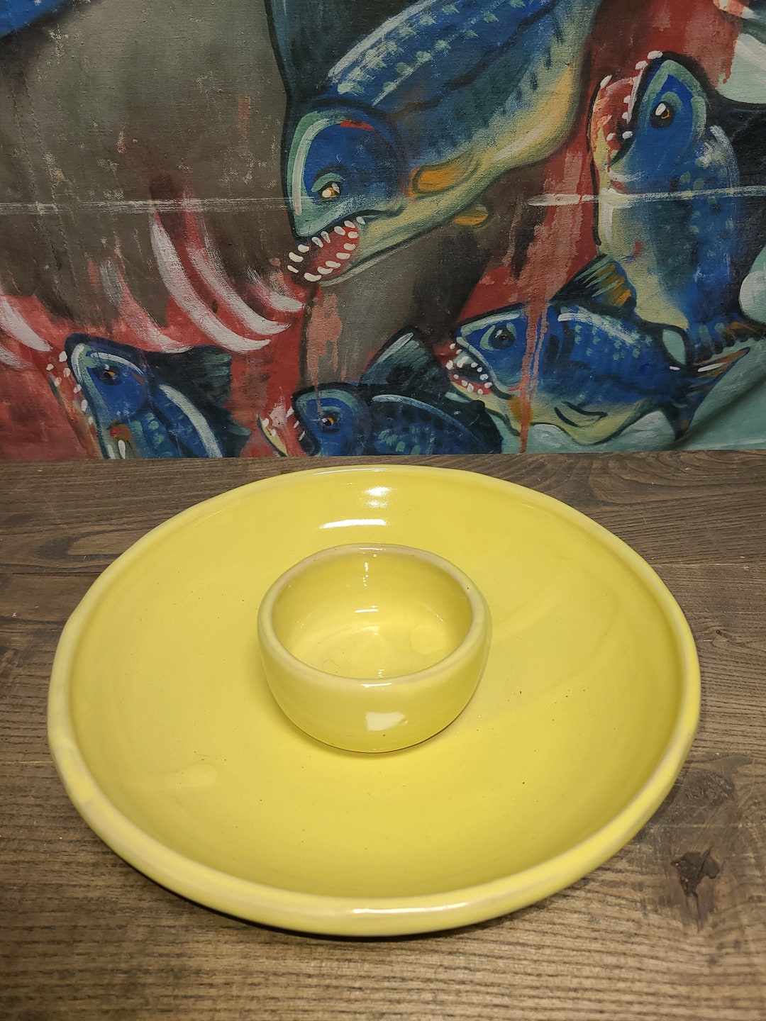 Vintage Beautiful Yellow Bybee Primitive Kentucky Pottery BB Signed ...